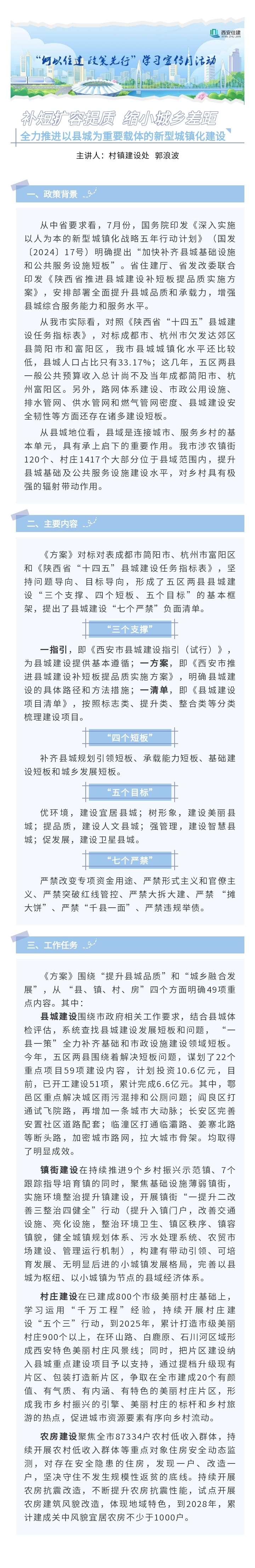 《西安市推进县城建设补短板提品质实施方案》解读 - 陕西省建筑设备与门窗协会